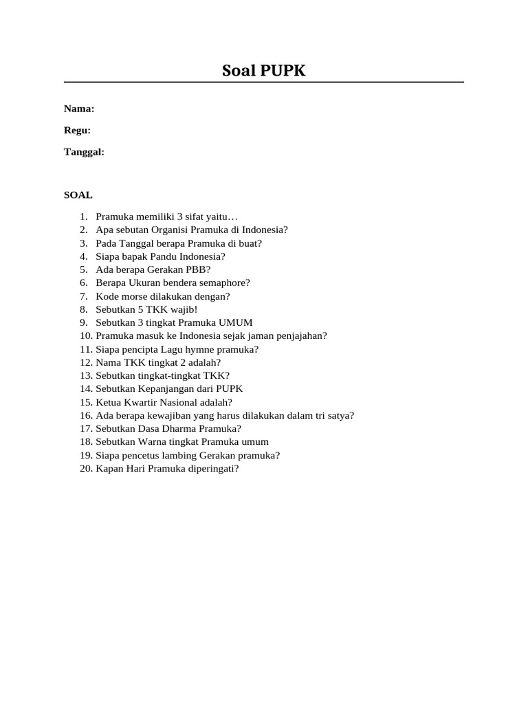 Soal PUPK | PDF
