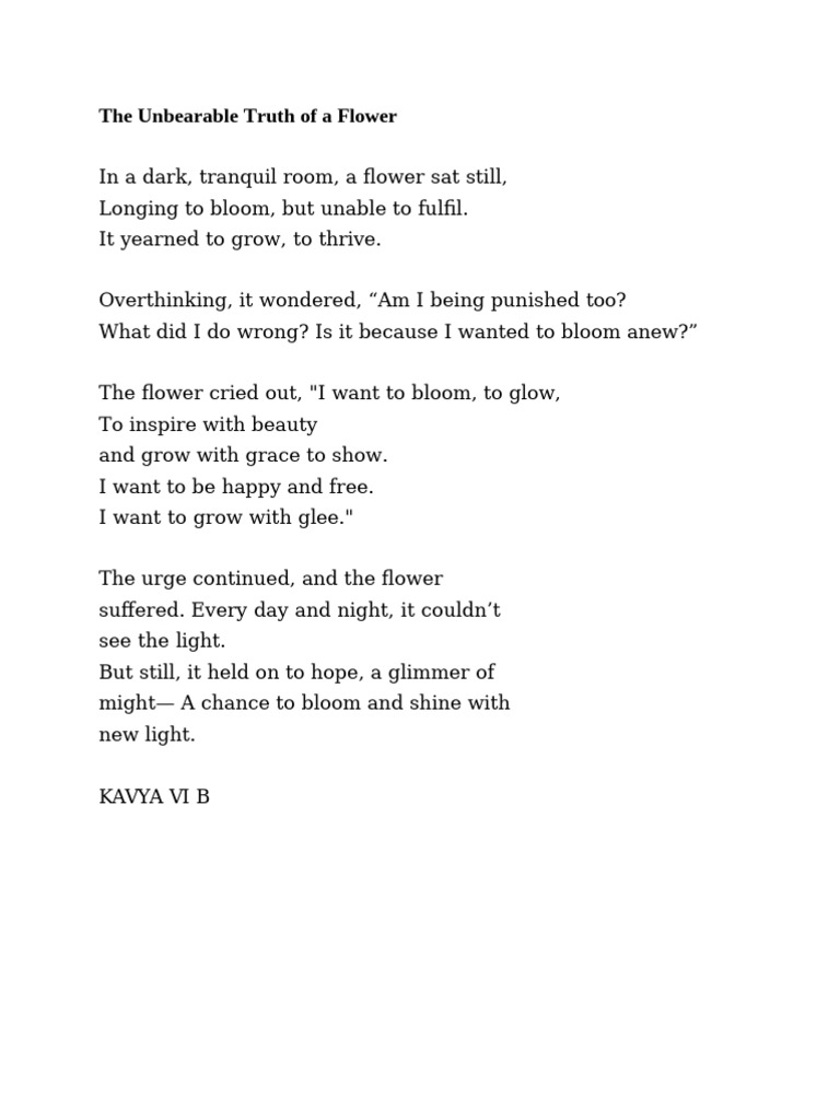 The Unbearable Truth of A Flower | PDF | Cooking, Food & Wine | Art
