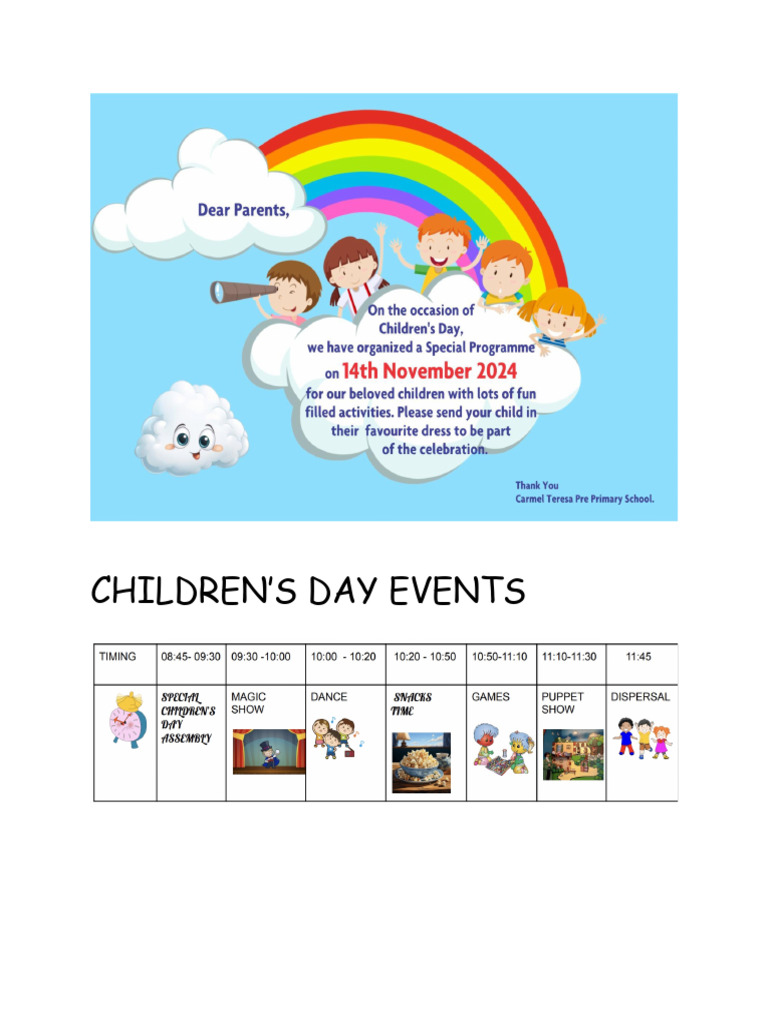 Nursery Children's Day Program List | PDF