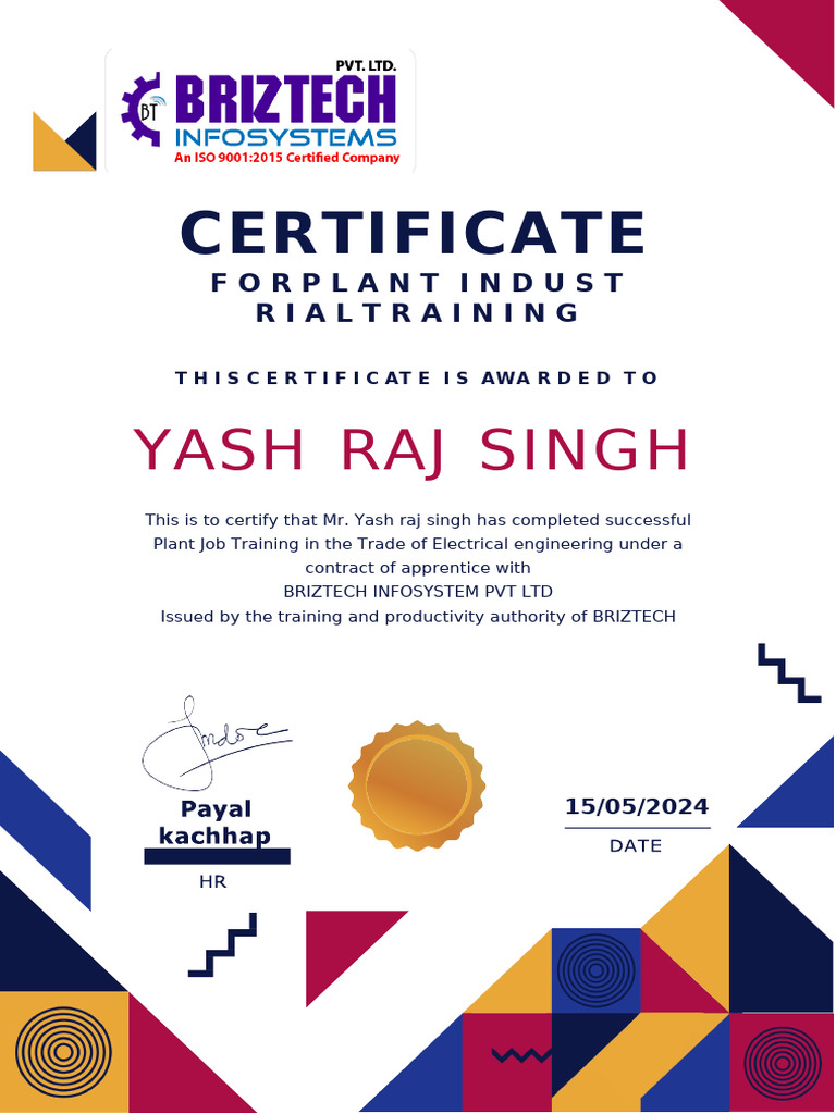 Plant Training Certification | PDF | Business | Computers