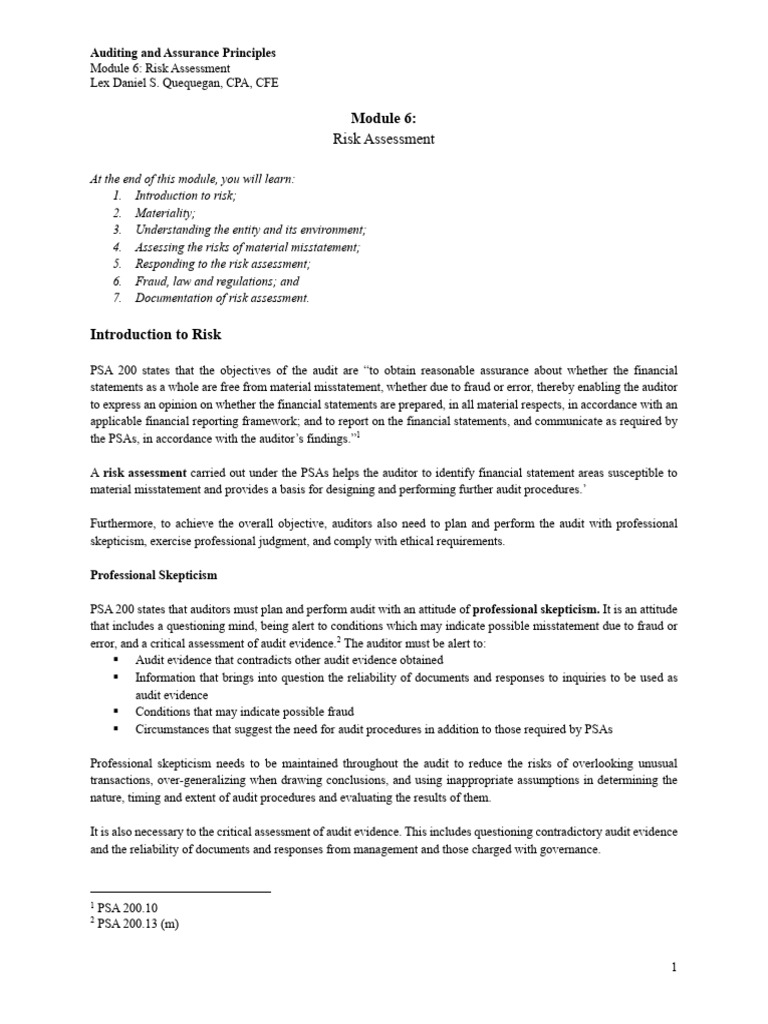 AAP - Module 6 | PDF | Audit | Financial Statement