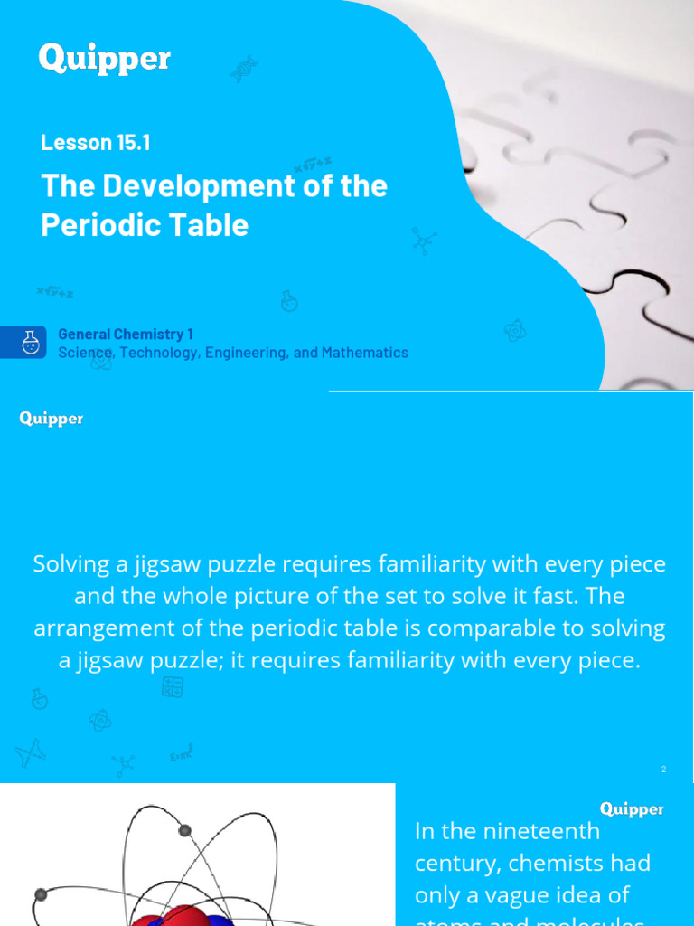 Lesson 3 History of Periodic Table | PDF | Periodic Table | Chemical ...