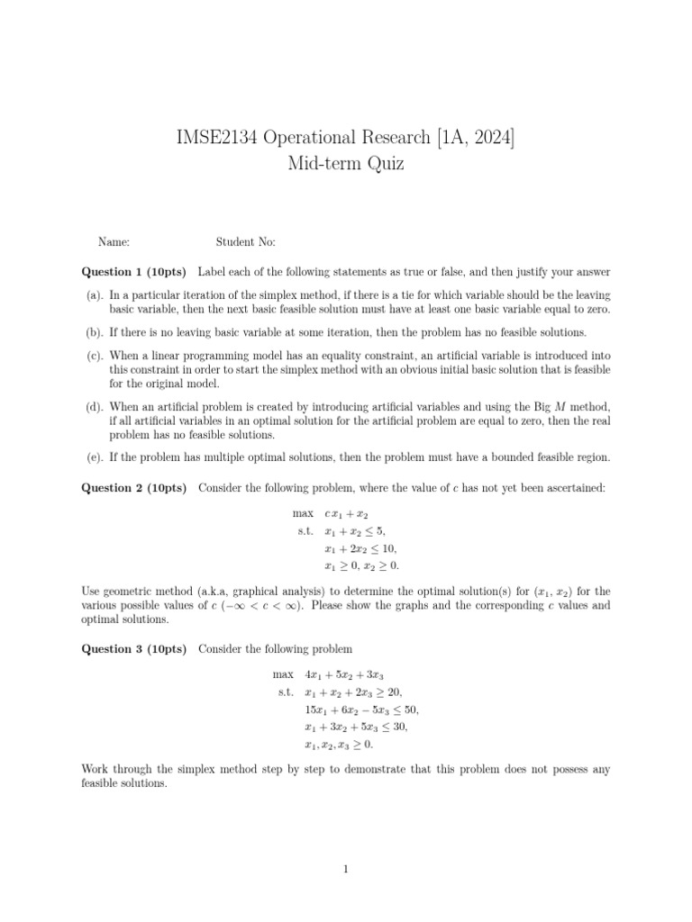 Mid-Term Quiz Questions | PDF