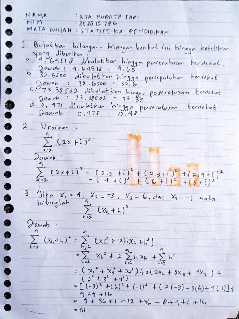 TUGAS 1 Satistika Pendidikan - RISA NURVITA SARI | PDF
