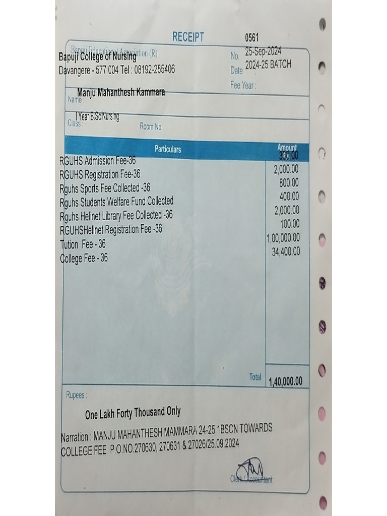 College Receipt | PDF