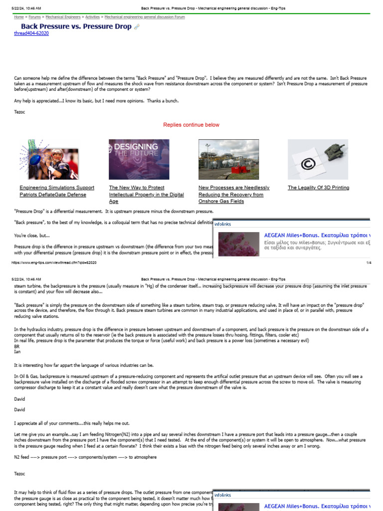 Understanding Back Pressure vs. Pressure Drop | PDF | Pressure | Valve
