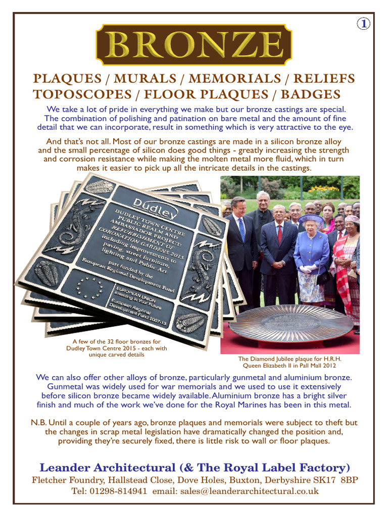 Custom Bronze Castings and Memorials | PDF | Bronze | Metals