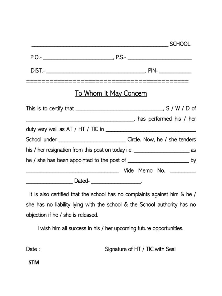 No Liability Certificate Resignation Any Job | PDF