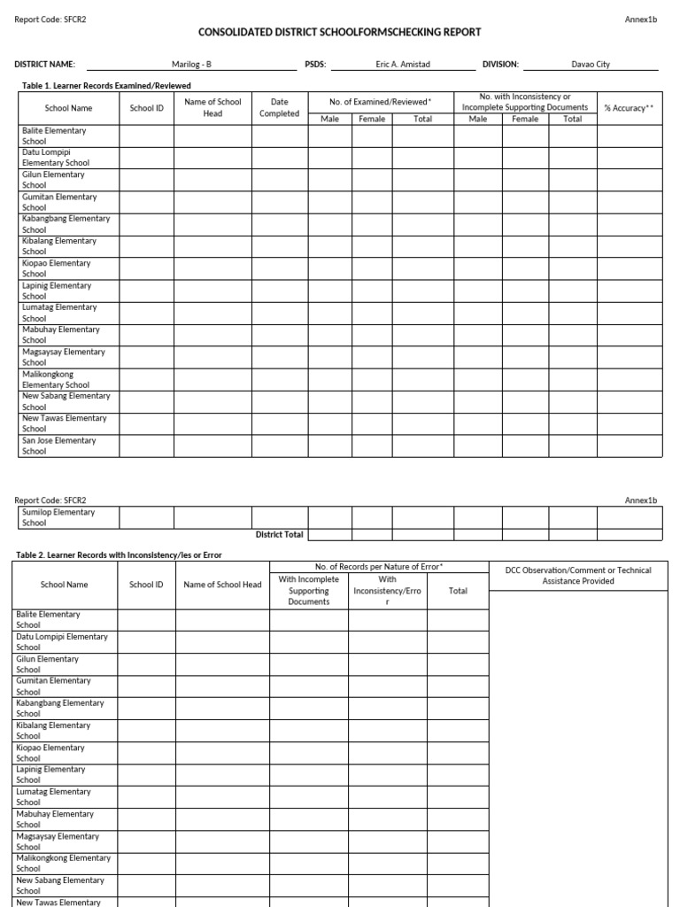 Marilog-B School Records Audit Report | PDF