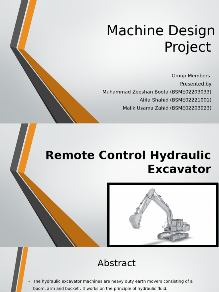 Remote Control Hydraulic Excavator Design | PDF | Mechanical ...