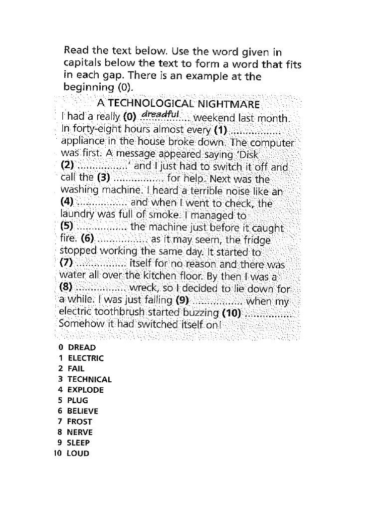 A Technologycal Nightmare - Word Formation - 094713 | PDF