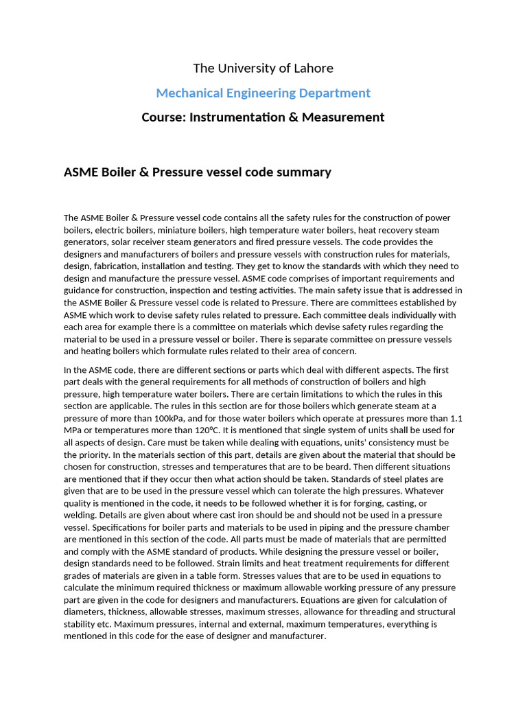 ASME Boiler & Pressure Vessel Code Overview | PDF | Boiler | Applied ...