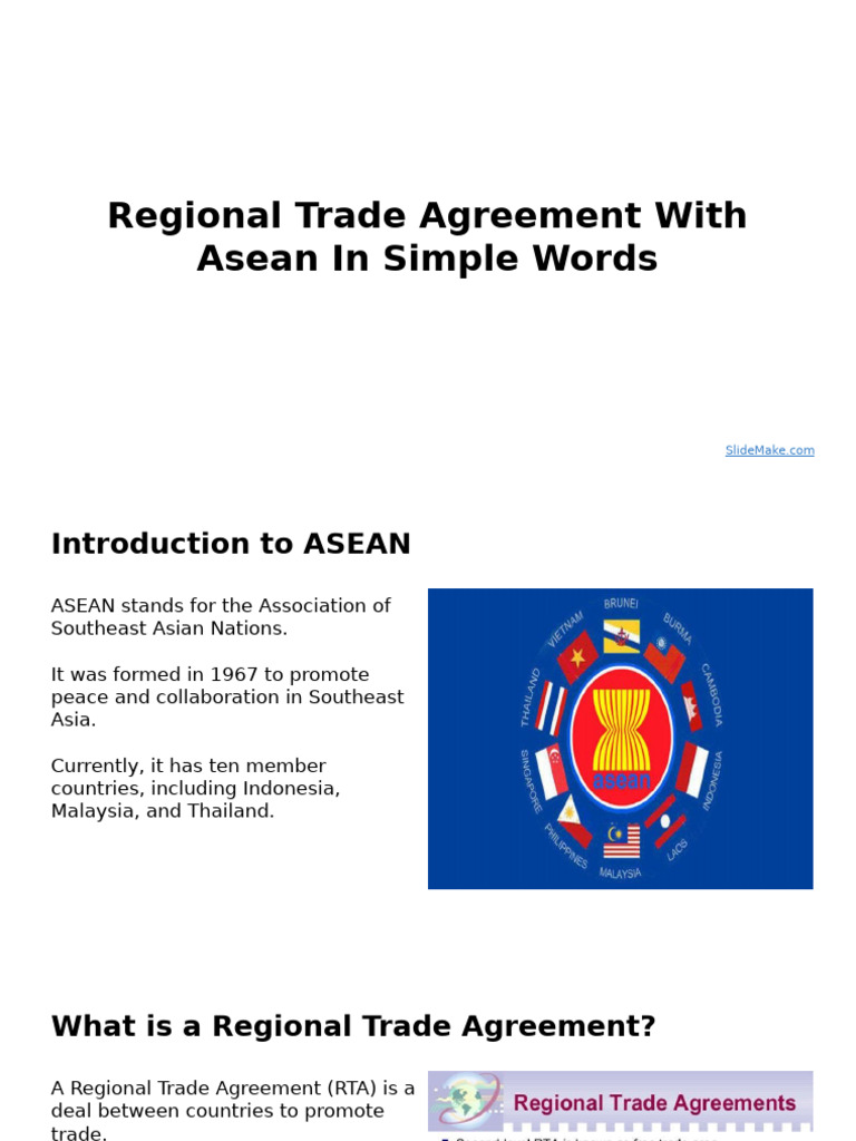 Regional Trade Agreement With Asean | PDF