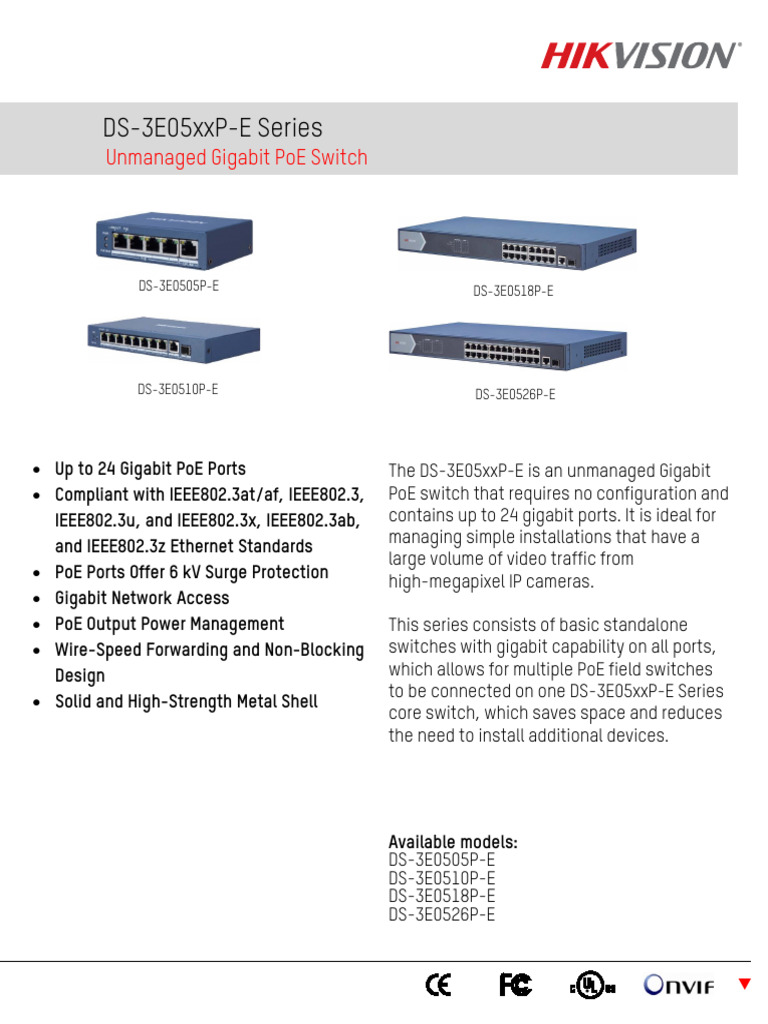 Acc - Ds-3e05xxp-E - 093019na-Gigabit-POE-Switch-4-Channel Backup | PDF ...
