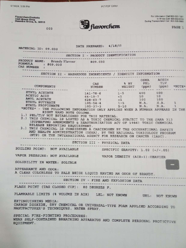 Brandy Flavour (F) | PDF