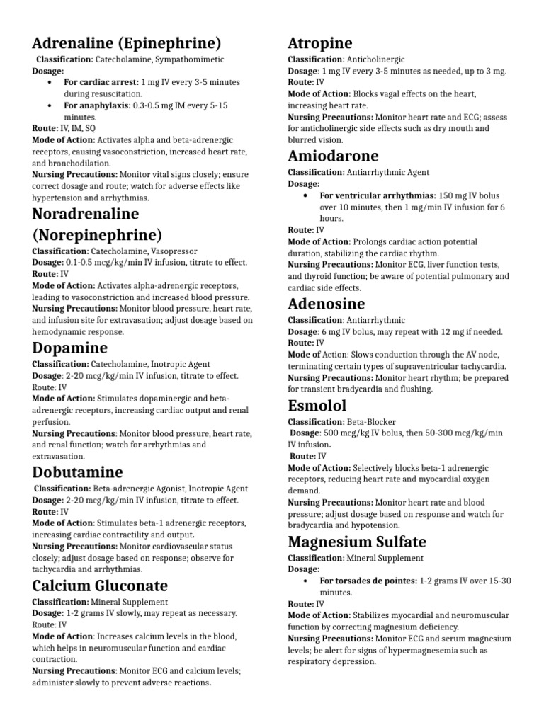 Emergency Room Drugs | PDF | Heart | Opioid