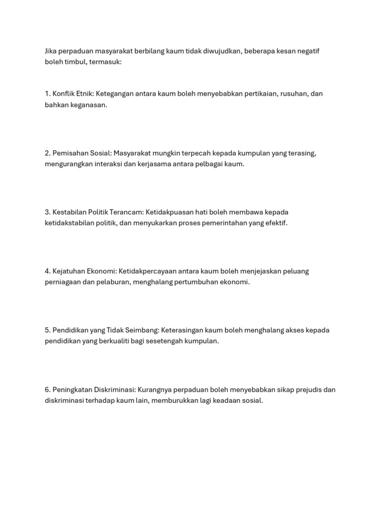 Kesan Pengabaian Perpaduan | PDF
