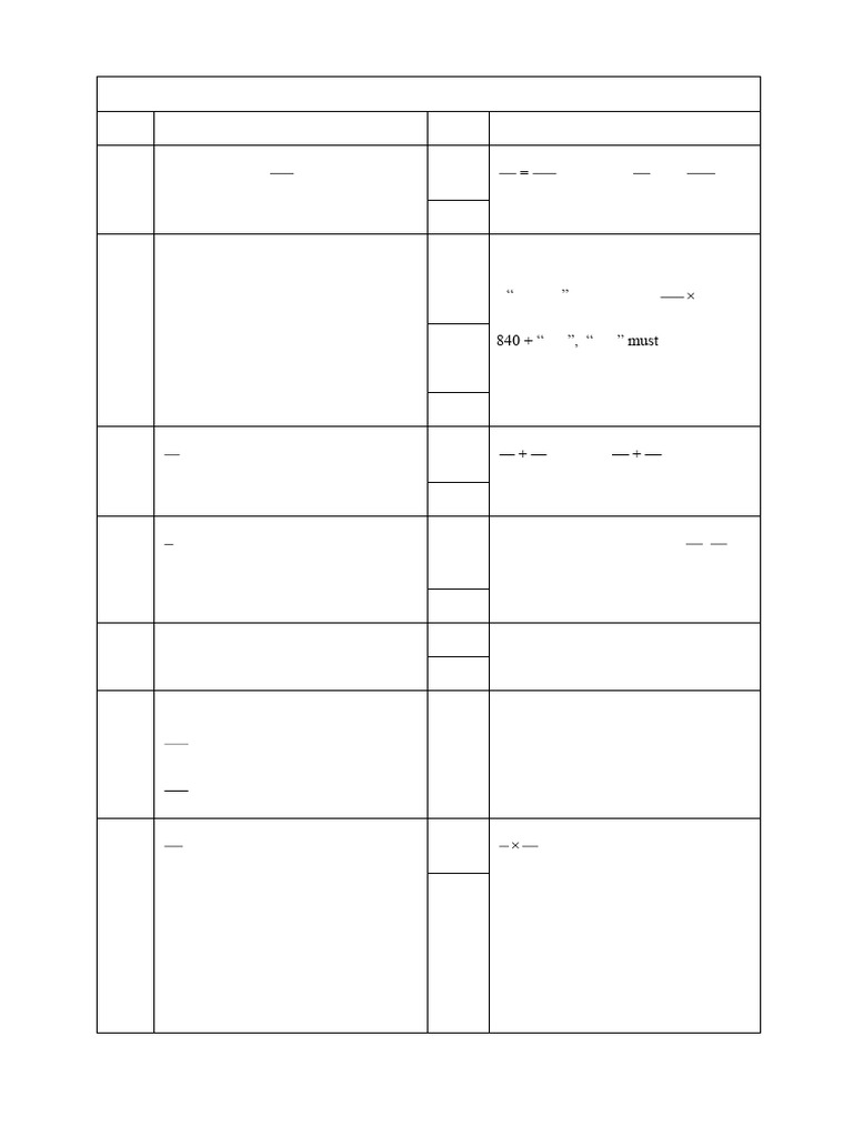 Fractions Potential Questions Mark Scheme | PDF | Mathematical Notation ...