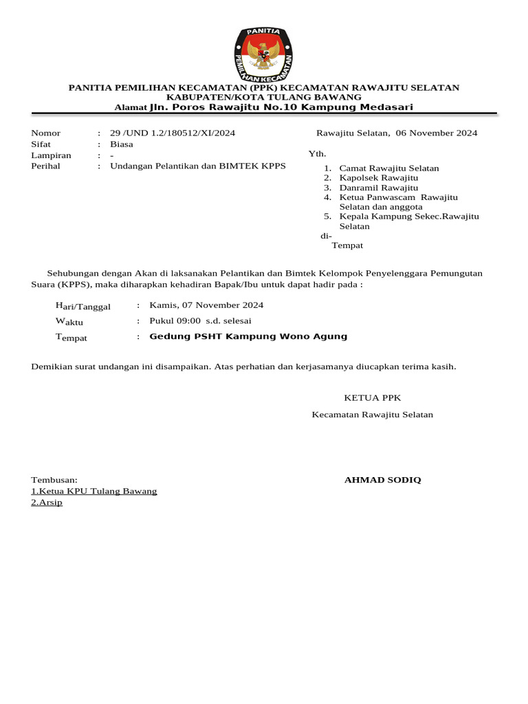 Undangan PPK Format Baru | PDF