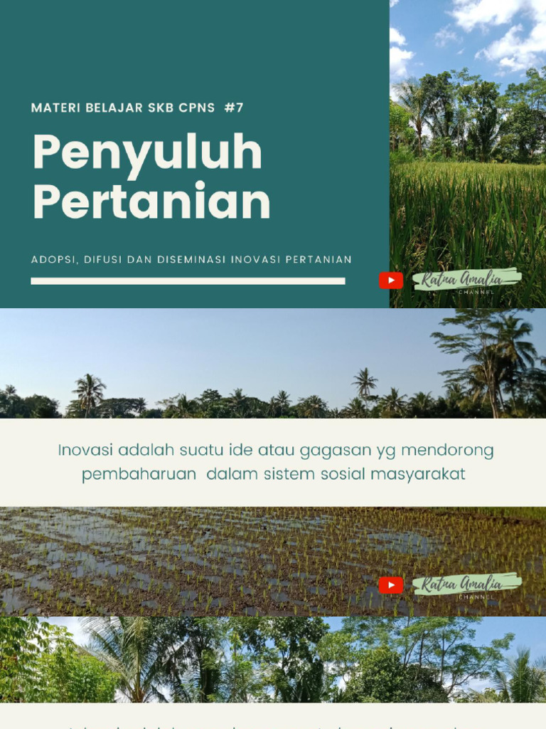 Materi SKB 7 - Adopsi, Difusi Dan Diseminasi Inovasi Teknologi Pertanian | PDF