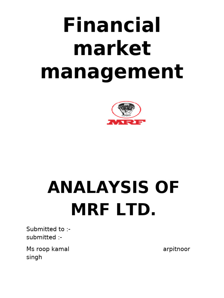 MRF Ltd. Financial Analysis Report | PDF | Stocks | Price–Earnings Ratio