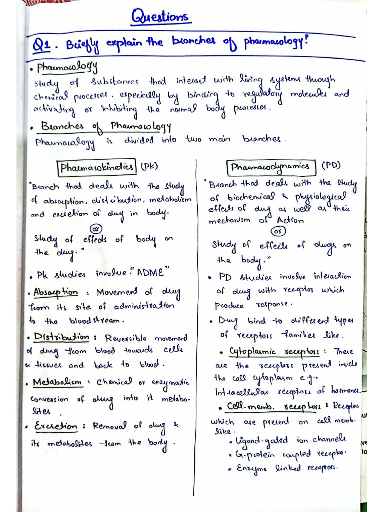 Q1-Q7 Pharmacology | PDF