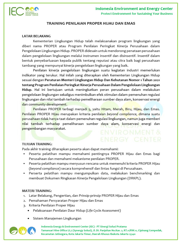EMH005 Training PROPER Hijau Emas Updated | PDF