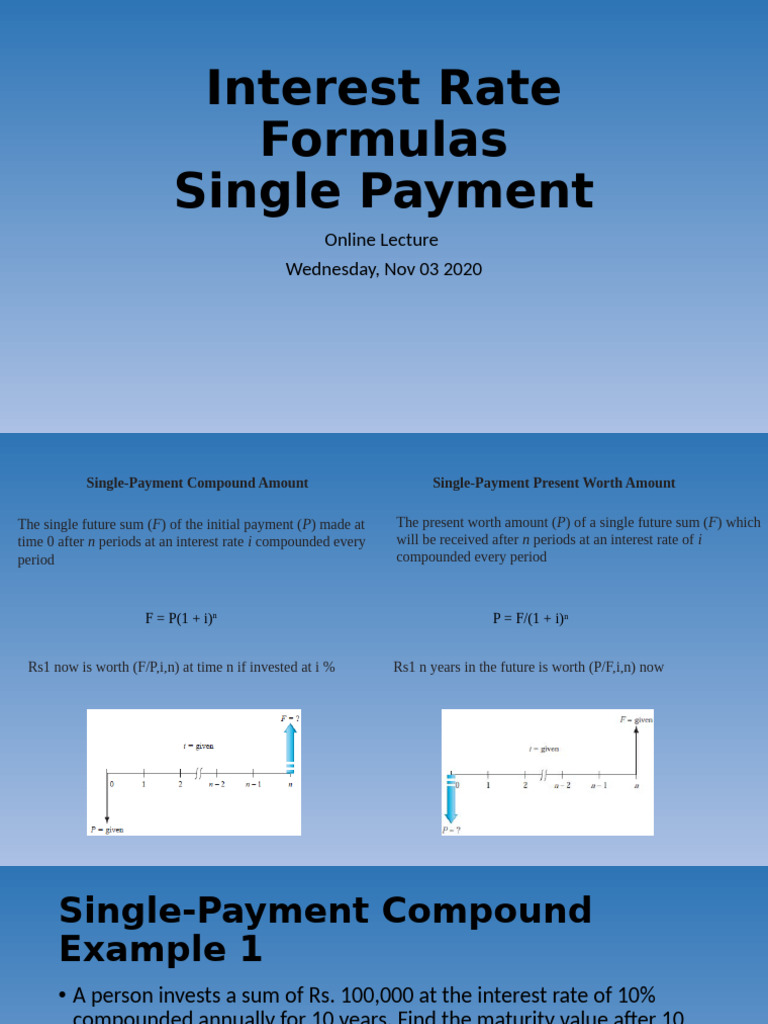 Interest Rate Formulas | PDF | Interest | Interest Rates