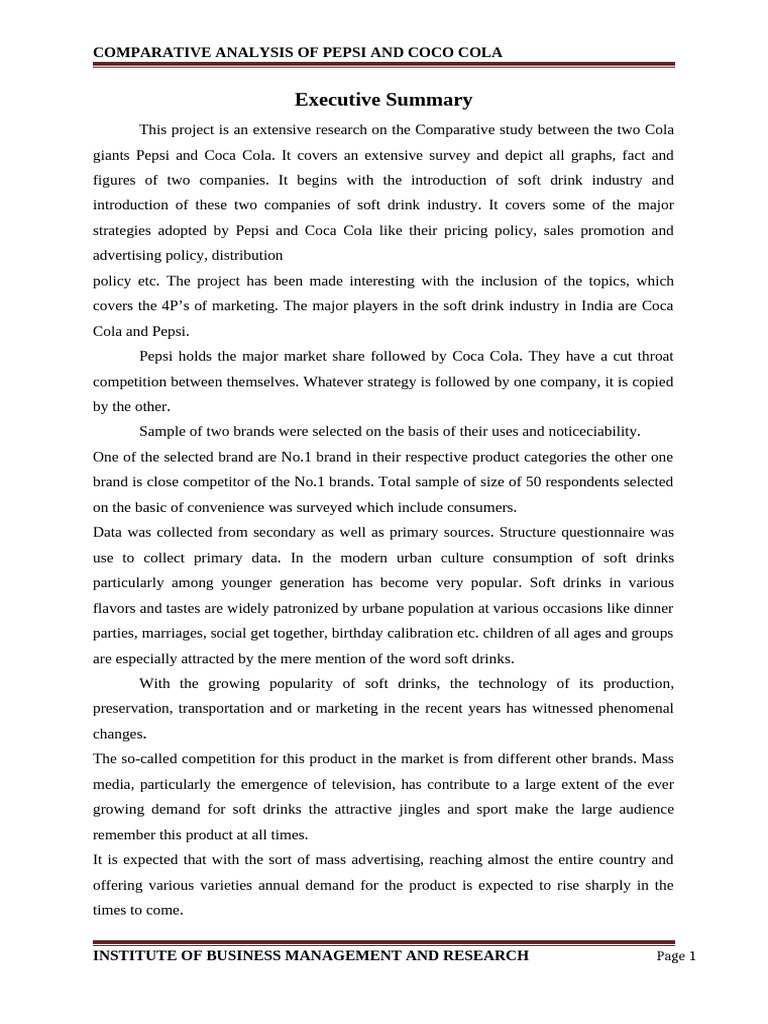 Karthik MCP 2024 | PDF | Pepsi Co | Coca Cola