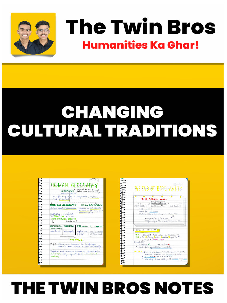 Changing Cultural Traditions Class 11 History Notes by The Twin | PDF ...
