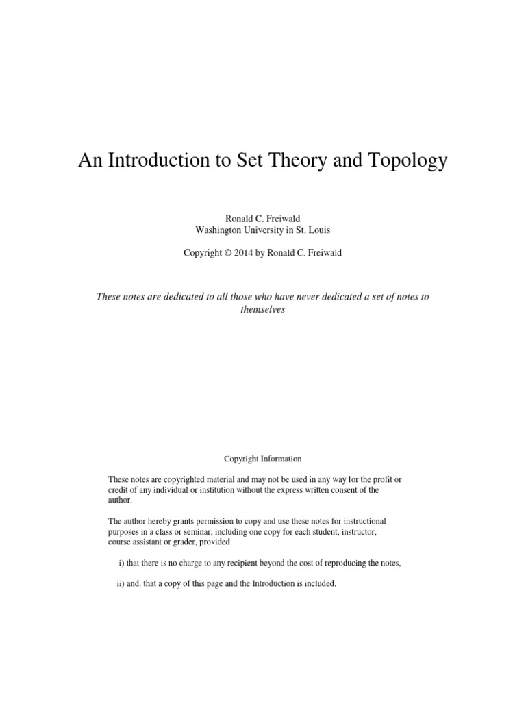 Set Theory and Topology | PDF | Set (Mathematics) | General Topology