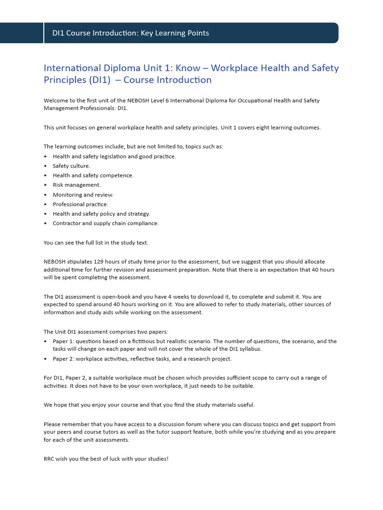 DI1 Course Introduction KLP | PDF