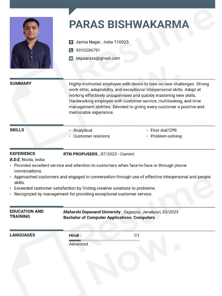 Paras BK Resume | PDF