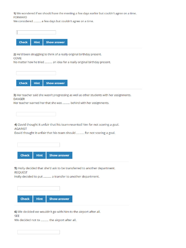 S24 - Key Word Transformation Phrasal Verbs CAE | PDF