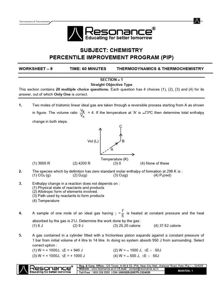 Phase-2 (Thermo+Solution+Aromatic) | PDF | Enthalpy | Entropy