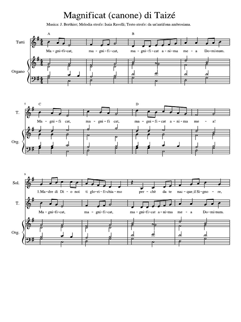 Magnificat Taize Ravelli | PDF
