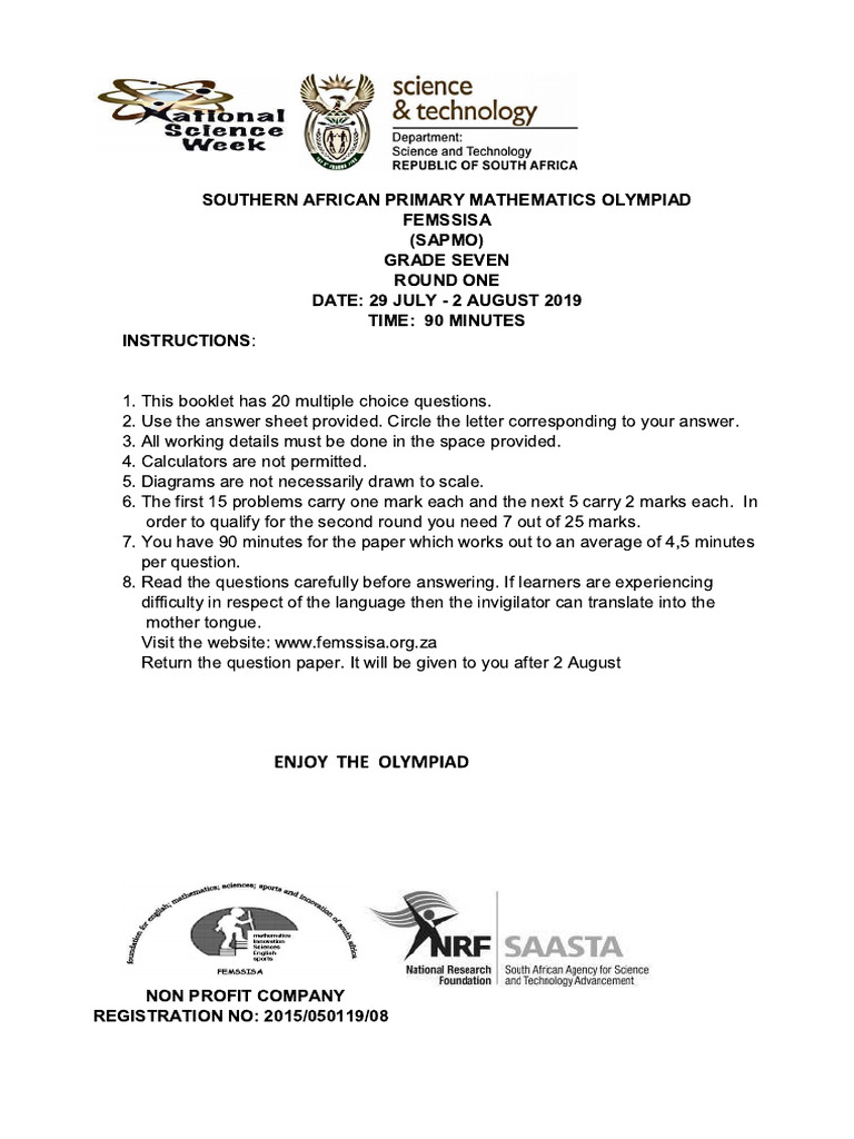 Grade 7-Round-1-2019-Questions | PDF