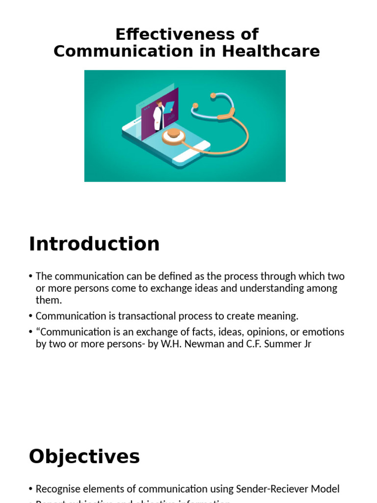 Effective Communication in Healthcare | PDF | Self-Improvement