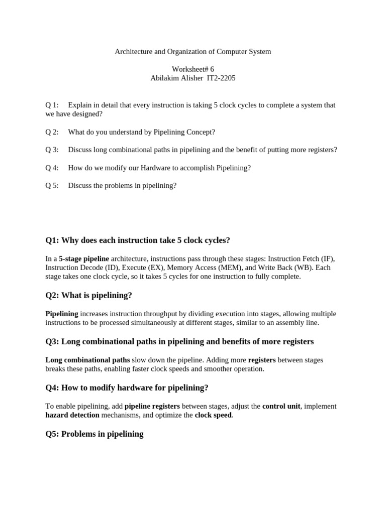 Pipelining in Computer Architecture Explained | PDF