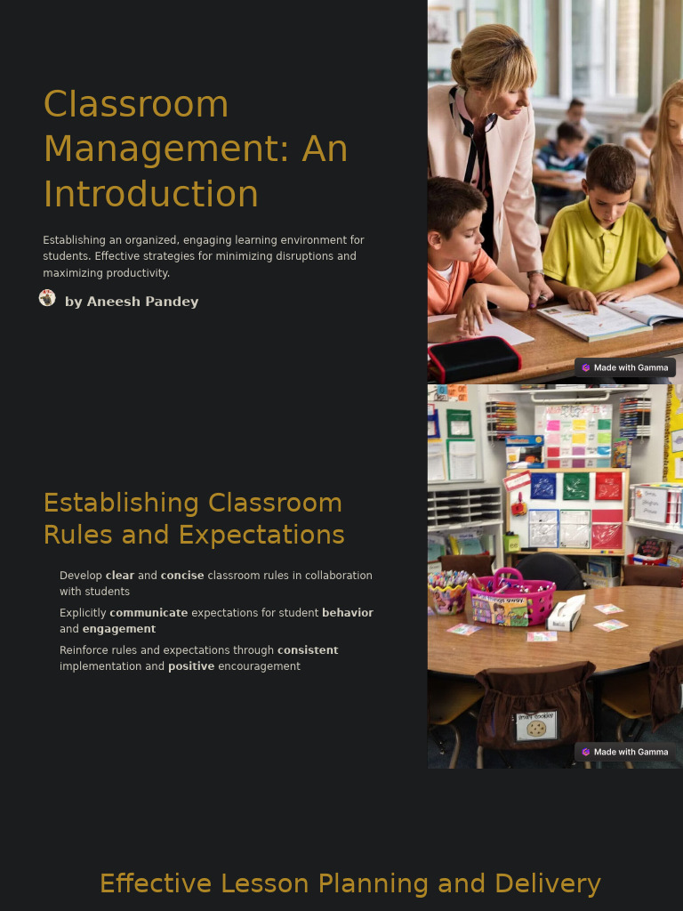 Classroom Management An Introduction | PDF | Learning | Classroom ...