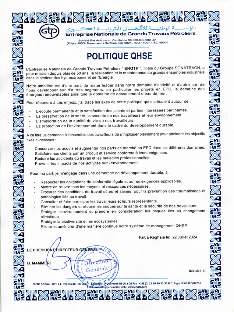 Politique QHSE R11 FR | PDF