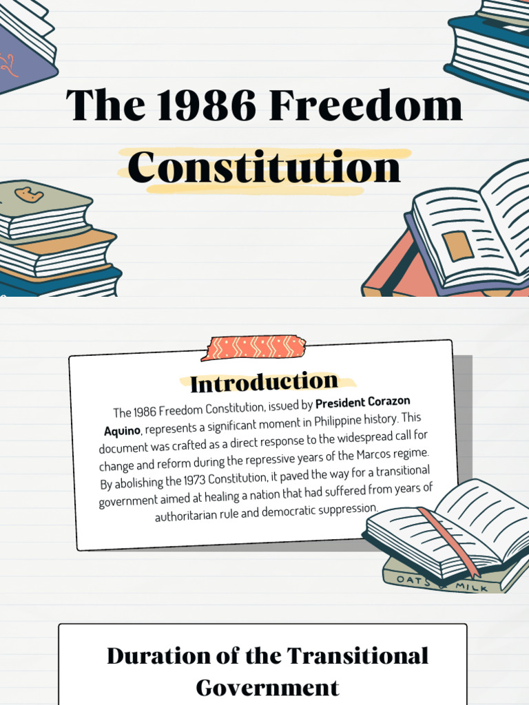 The 1986 Freedom Constitution | PDF | Democracy | Political Ideologies