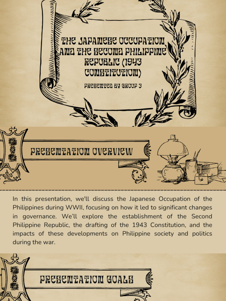 The Japanese Occupation and The Second Philippine Republic (1943 Constitution) | PDF ...