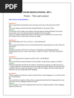 The Last Lesson Class 12 English | PDF | Poetry