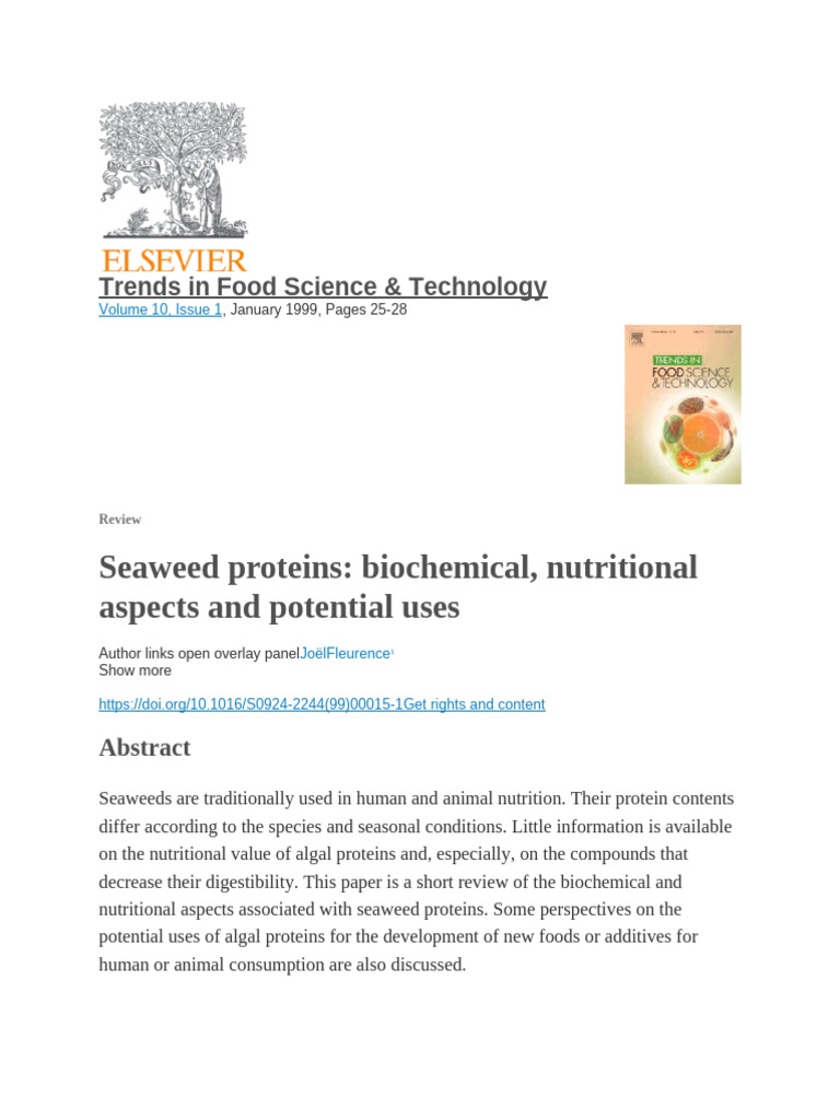 Seaweeds Nutritioal Aspect | PDF