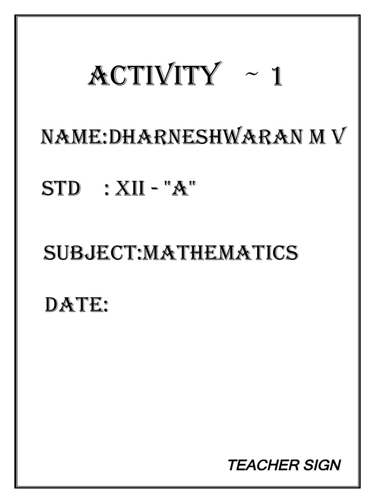 Maths Activity | PDF