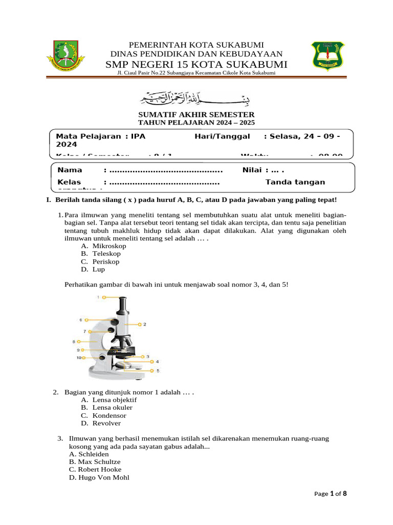 IPA SAS 2425 KELAS 8 No Kunci Jawaban | PDF