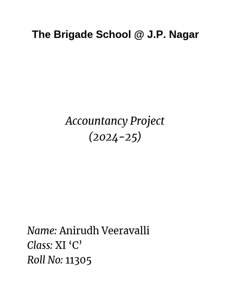 Accountacy Project Cover PG | PDF