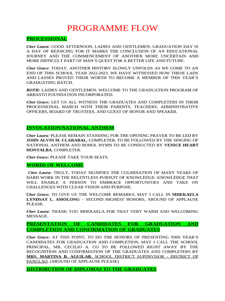 GRAD RITES SCRIPT | PDF