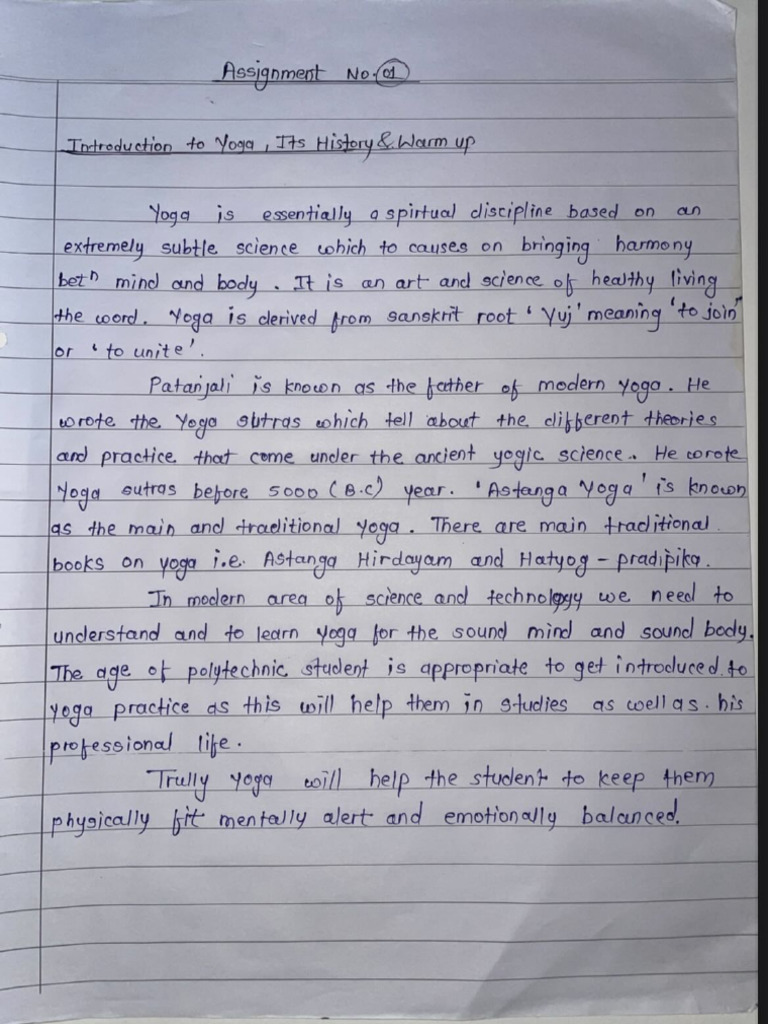 Yoga & Meditation Assignment No - 1 To 11 | PDF